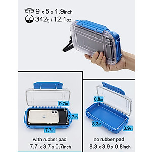 Hlotmeky Dry Box Waterproof Box for Kayaking Boat Waterproof Phone Box Small Waterproof Container Watertight Storage Box Diving Dry Case (Blue)