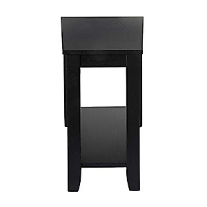 Lexicon Alder Wood Wedged Chairside Table, 16" x 24", Black