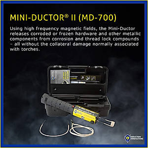 Induction Innovations - The Original Mini-Ductor II (MD-700) - Handheld Induction Heater with 3 Basic Coils, Rugged Carrier Case & Operations Manual to Safely Remove Nuts, Bolts, Bearings, & More