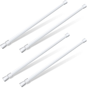 Fabbay Window Security Bar Adjustable Sliding Glass Door Lock Security Stick for Door with Rubber Tips, 23.62-39.37 Inch in Length(White, 2 Pieces)