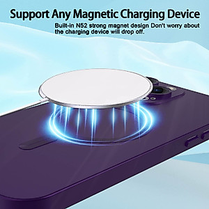 Womdakon Magnetic Case for iPhone 14 Pro Max Phone Case for Women, [Adaptation with Magsafe] Matte Luxury Soft Metallic Luster Design for iPhone 14 Pro Max 6.7'' with Camera Protector-Purple