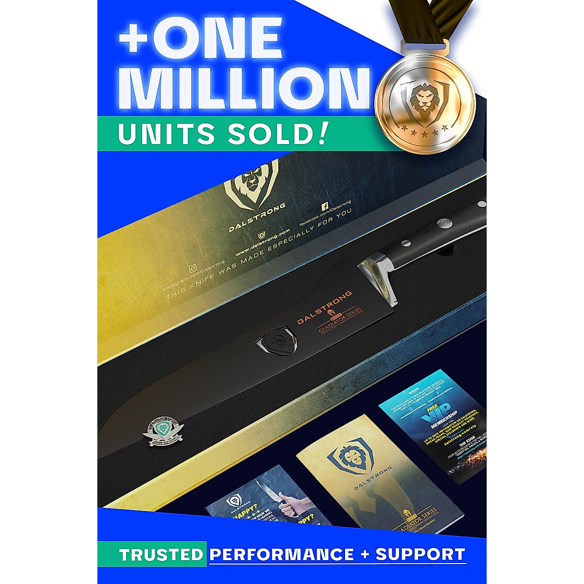 Dalstrong Gladiator Series Serrated Offset Bread Knife 8" Bundled with Chef Knife 8" - Elite - NSF Certified