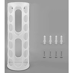 Lunies Wall Mount Bag Dispenser Large Capacity Plastic Bag Vinyl Holder - Multiple Large Holes for Easy Access Bags Great for Shopping Bags/Grocery Bags/Vinyl Storage White 1 Pack
