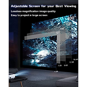 NIKISHAP Projector with WiFi and Bluetooth, Small Projector 4K Outdoor Movie Projector Short Throw, Smart Phone 1080P Projector Compatible with HDMI, VGA, USB, TV Stick, iOS, Android, PC, Laptop