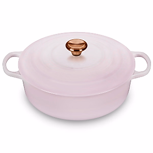 Le Creuset Signature 6.75-quart Round Wide Oven with Copper Knob - Enameled Cast Iron (Shallot)