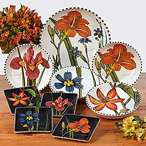 Certified International Botanical Flora 16 oz. Soup/Pasta Bowls, Set of 4, Multicolor