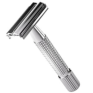 Swedish Platinum Bladed Double Edge Razor Kit for Zero Irritation - Stainless Steel Safety Razor Kit for Comfortable Wet Shaving with 5 Swedish Platinum Super Blades by grace & stella (5 Blades)