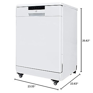 SPT SD-6513WB 24″ Wide Portable Dishwasher with ENERGY STAR, 6 Wash Programs, 10 Place Settings and Stainless Steel Tub – White