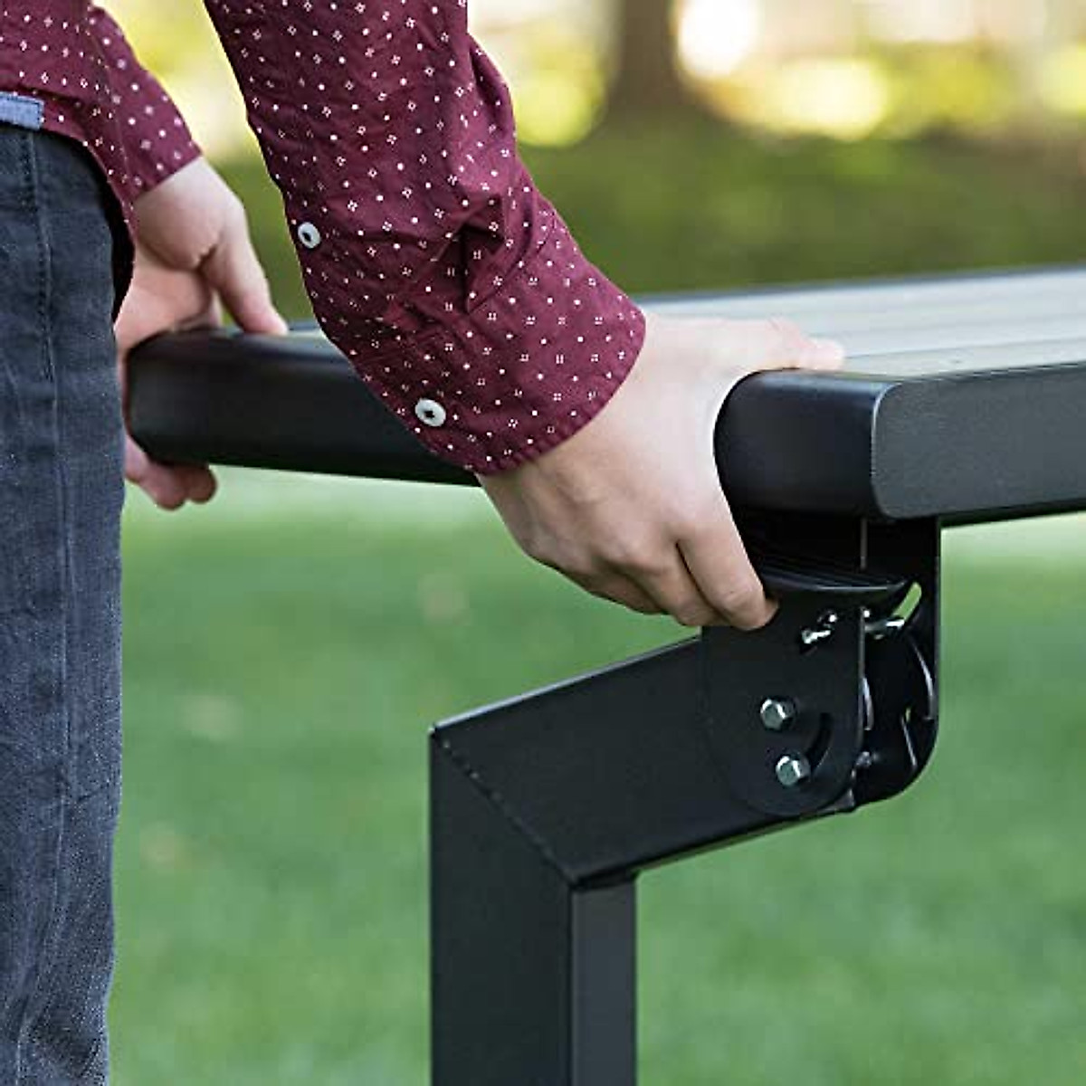 Lifetime 60253 Outdoor Convertible Bench, 55 Inch, Harbor Gray