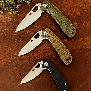 Honey Badger Leaf Pocket Knife for Men and Women - Folding Pocket Knife with Clip, Mini Folding Knife, Multitool Knife, Outdoor Camping Knife, Small Pocket Knife, Lightweight Pocket Knife - Medium Orange