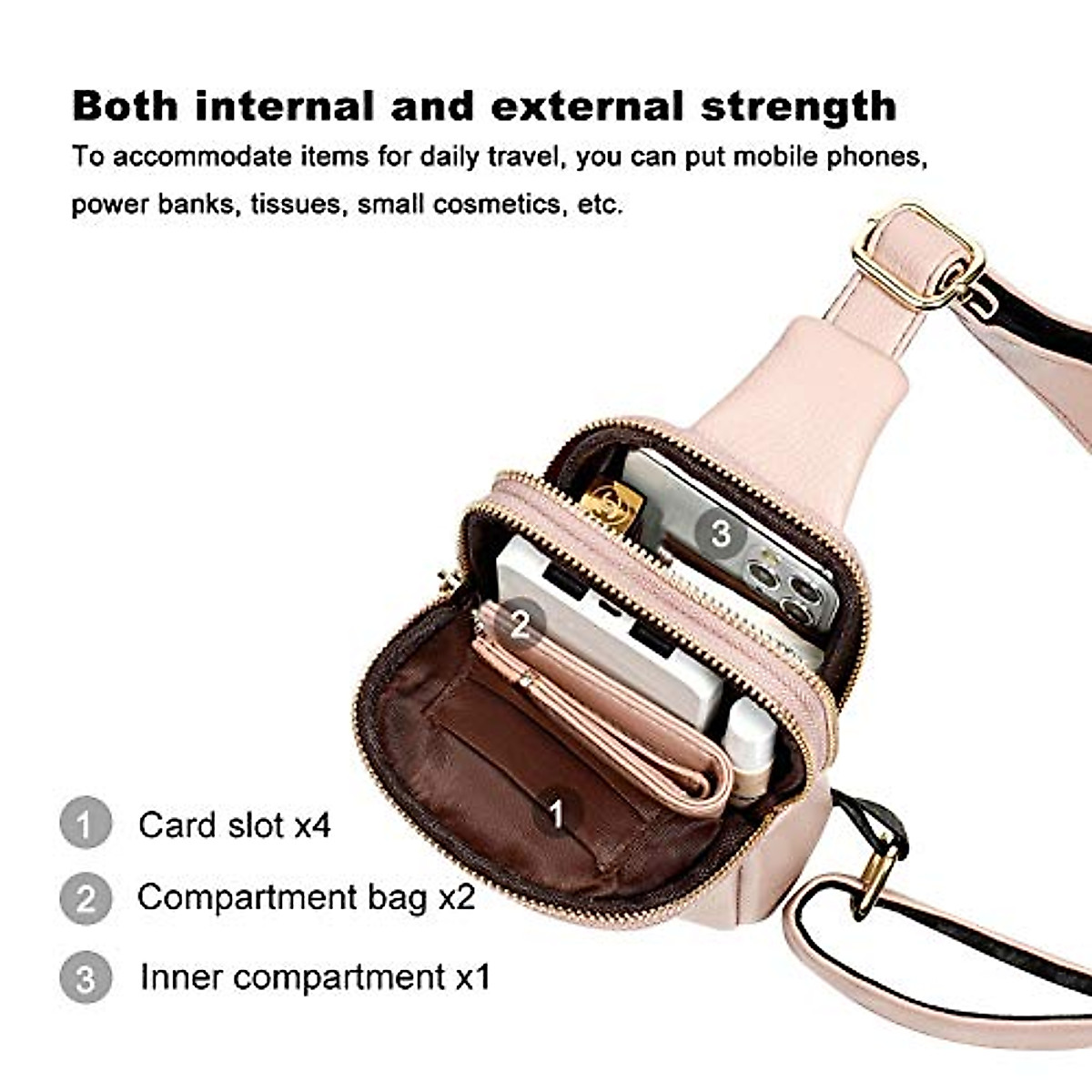 Aeeque Sling Backpack Chest Bag for Women, Small Crossbody Shoulder Bags Cell Phone Purse, Casual Daypack Leather Travel Crossbody Backpack Handbag Clutch Wallet, Gifts for Girls, Black