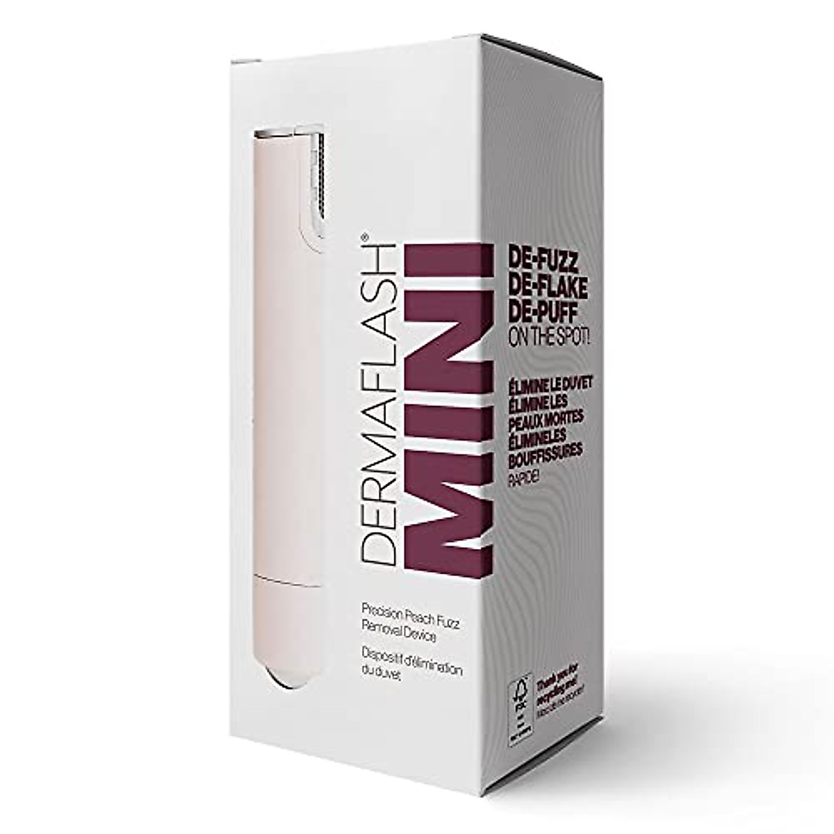 DERMAFLASH Mini Dermaplaning Tool for Precision Peach Fuzz Removal, Blush