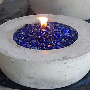 [18 Pound] Fire Glass Beads Fireglass Drops Flat Glass Beads for Gas Fire Pit Fireplace Cobalt Blue Luster Reflective Decorative Glass Gems for Vase Fillers Aquarium Fish Tank Decoration (18.3)