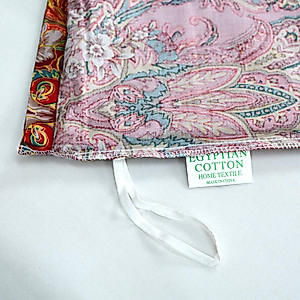 Softta Boho Bedding California King 3 Pcs Paisley Damask Pattern Bohemian Duvet Covers Quality red and Gold 100% Egyptian Cotton 1000 Thread Count Super Soft