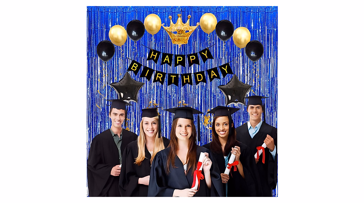 Foil Fringe Curtain Party Decorations - Red Blue Metallic Tinsel Photo Booth Backdrop Party ...