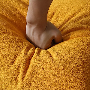 TIFLON Lazy Floor Sofa,Minimalist Sofa Couch,Teddy Velvet 3Seatert Sofa, Fireside Chair,Tatami Sofa,Corner Relax Sofa Couch for Living Room Bedroom Salon Office-Yellow