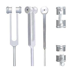 SURGICAL ONLINE Tuning Fork Set of 5 for Nursing, Medical and Music Students (C128, C256, C512, C1024 & C2048) Zipper Case Included