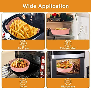 2 Pcs Air Fryer Silicone Liners 8.5 inch, Reusable Air Fryer Liners, Food grade material, High Temperature Resistance, Silicone Air Fryer liners are Suitable for Air Fryers, Ovens, Microwave Ovens