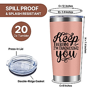 WFSJRED Keep Talking I'm Diagnosing You Counsellor Vacuum Insulated 20 oz Insulated Tumblers with Lid & Straw | Stainless Steel Travel Coffee Wine Tumbler Mug (Keep TALKING Tumbler)