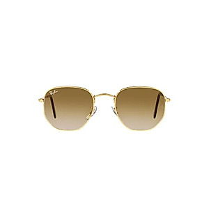 Ray-Ban RB3548 Hexagonal Sunglasses, Gold/Clear Gradient Brown, 54 mm