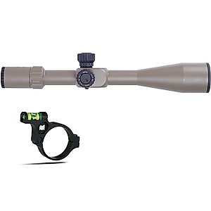 Monstrum G3 6-24x50 FFP Rifle Scope | Flat Dark Earth | Monstrum Rifle Scope Level Bubble | 30 mm Diameter | Bundle
