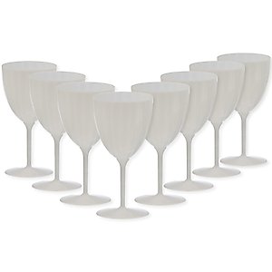 DecorLine Elegant Wine Cup Set - 7 oz (Pack of 8) - Stunning White Glassware - Premium Quality Material - Perfect for Entertaining & Gifting