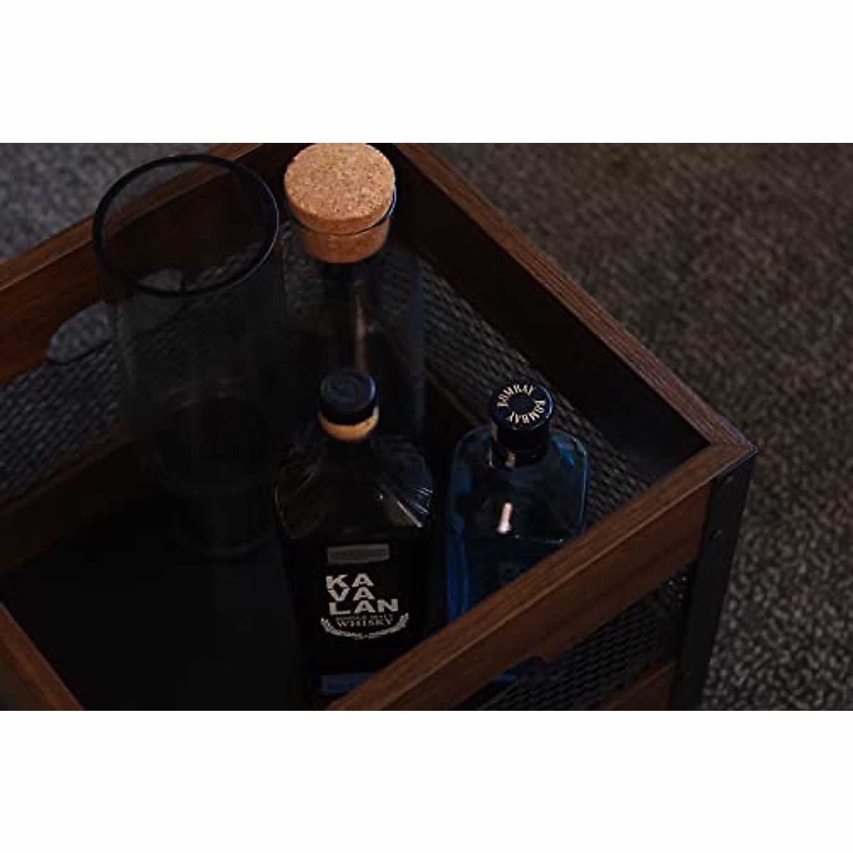 CRAZYWOOD Vinyl Record Storage Case, Wooden LP Record Storage Case, Magazine and Newspaper Storage Basket 13.6"(L)*14.3"(W)*10.6"(H) Inches Wooden Storage Basket