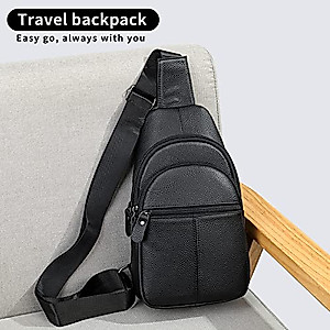 NIUCUNZH Sling Bag Crossbody Bags Shoulder Small Sling Backpack - Genuine Leather, Lightweight & Compact for Travel Everyday