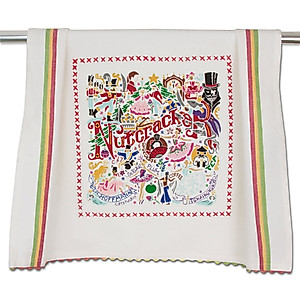 Catstudio Dish Towel, Christmas Nutcracker Kitchen Towel, Hand Towel with Original Artwork, Everyday Tea Towel or Washable Bar Towel, Christmas Decor