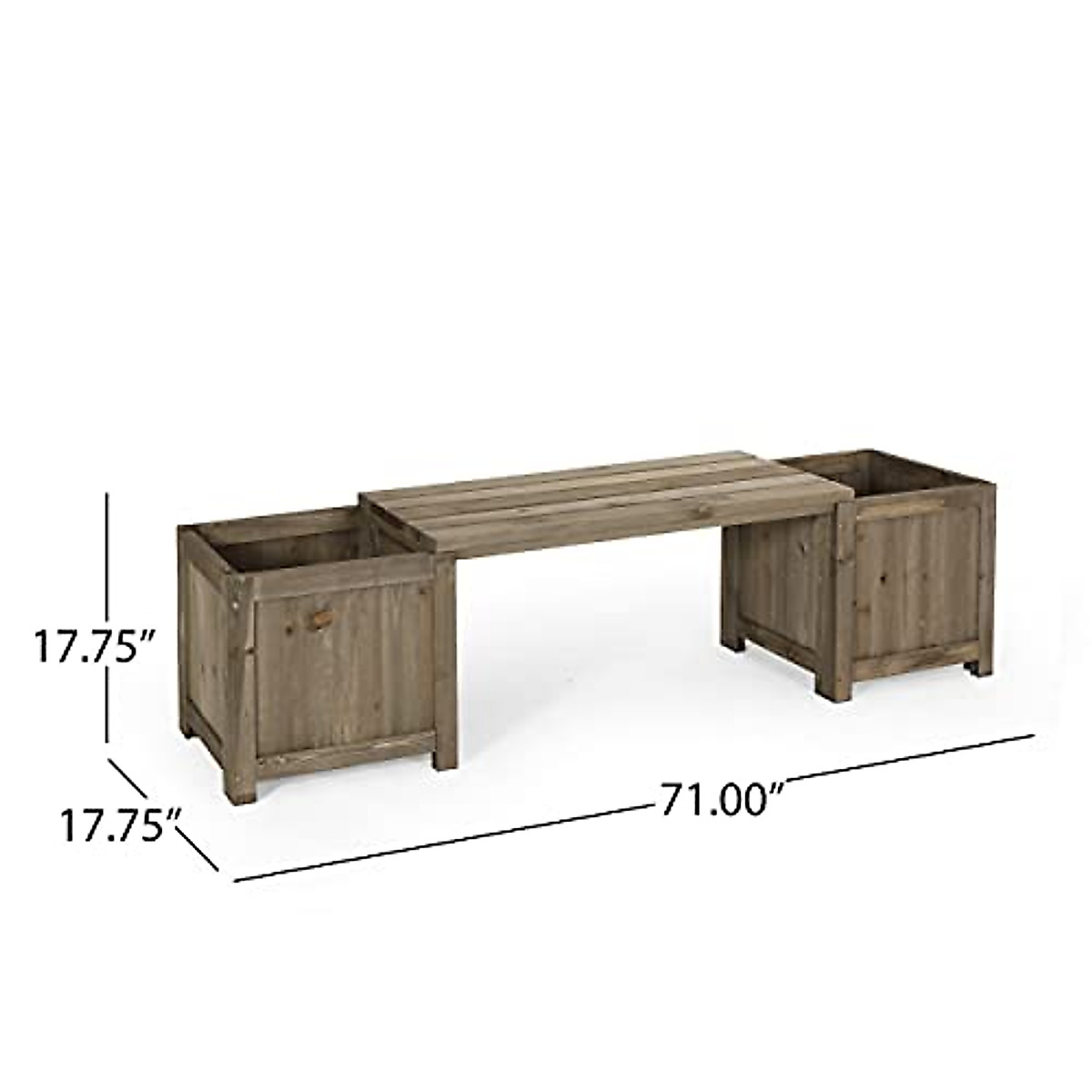 Christopher Knight Home Elina Planter Bench, Gray