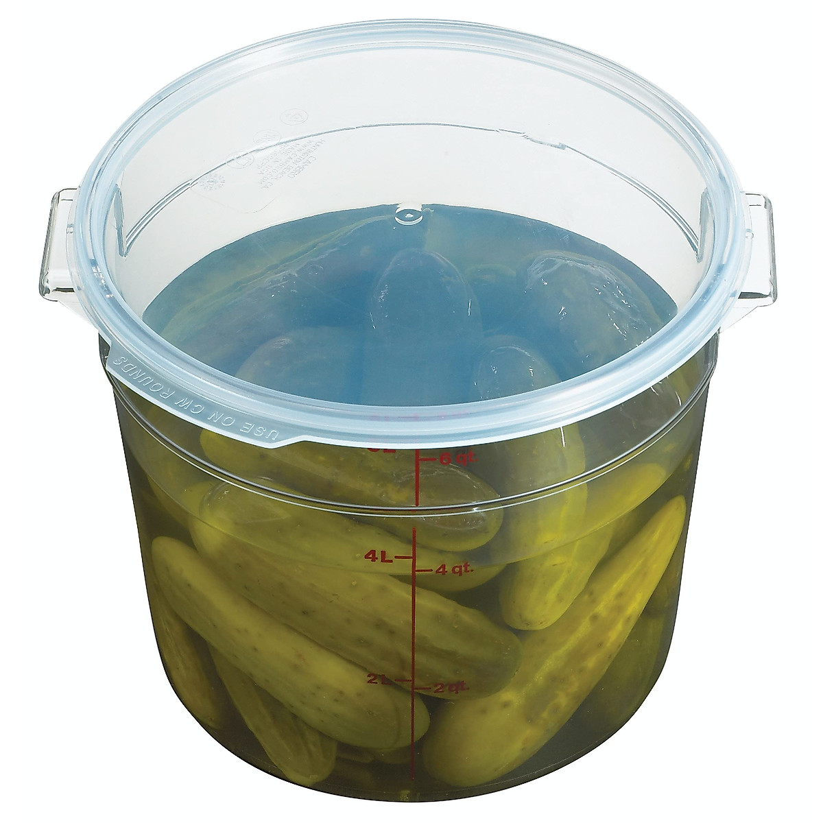 Cambro RFSCW6135 Camwear Round Food Storage Container, Polycarbonate, Clear, NSF, 6 Quart