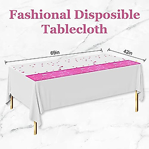 Pink and Gold Disposable Party Dinnerware Set, 20 Guest -141PCS with Paper Plates, Napkins, 9oz Cups, Plastic Silverware(Forks, Knives, Spoon), and Tablecloths, Party Supplies for Birthday Decoration