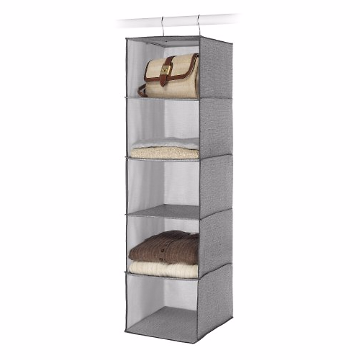 Whitmor Hanging Accessory Shelves 5 Open Sweater Shelves Crosshatch Gray