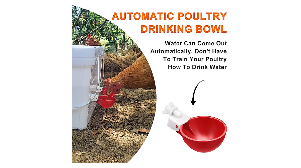 ZenxyHoC Automatic Chicken Waterer Cups 5 Pack for Poultry