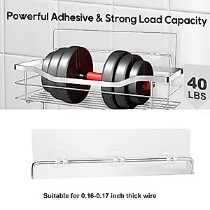 JETIZZO 3PCS Transparent Traceless Adhesive Sticker, Strong Sticky Waterproof Adhesive Pad, No-drilling Wall-mounted Adhesive Hook Strip for Shower Caddy, Kitchen Rack, Bathroom Shelf or Basket