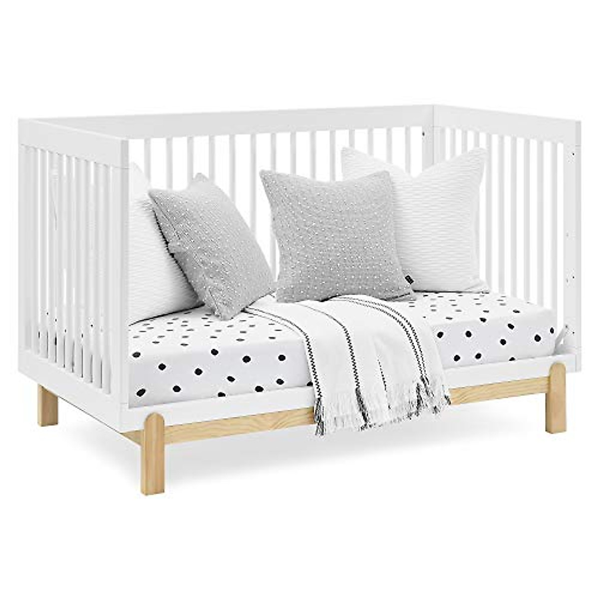 Delta Children Poppy 4-in-1 Convertible Crib, Bianca White/Natural