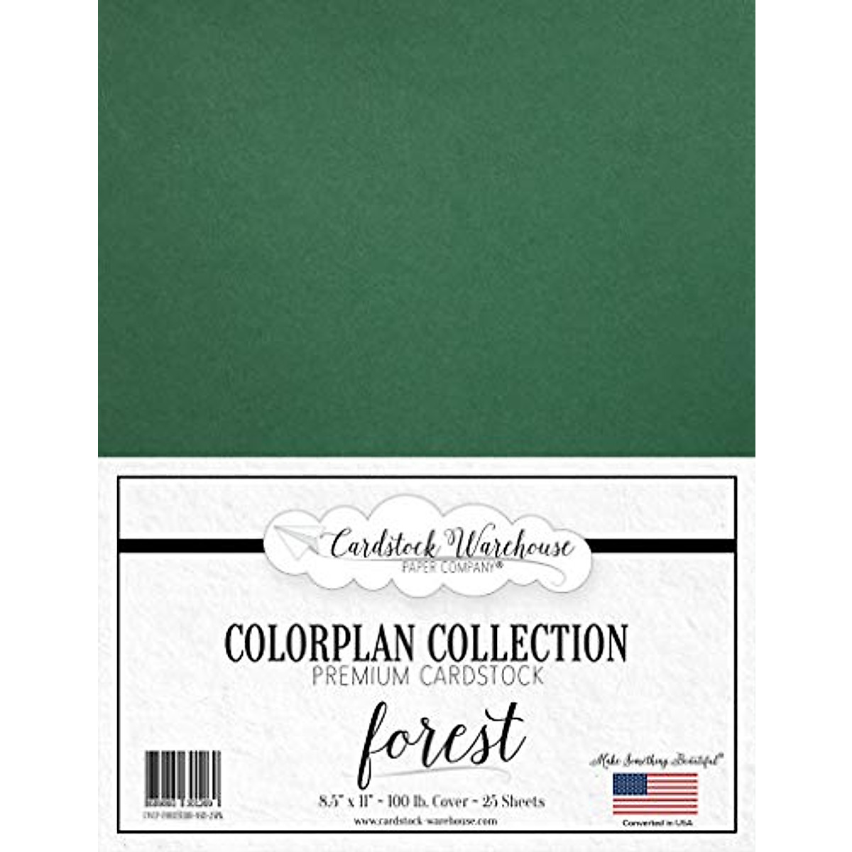 Colorplan Forest Green Cardstock Paper - 8.5 X 11 Inch Premium Matte 100 Lb. Heavyweight - 25 Sheets from Cardstock Warehouse