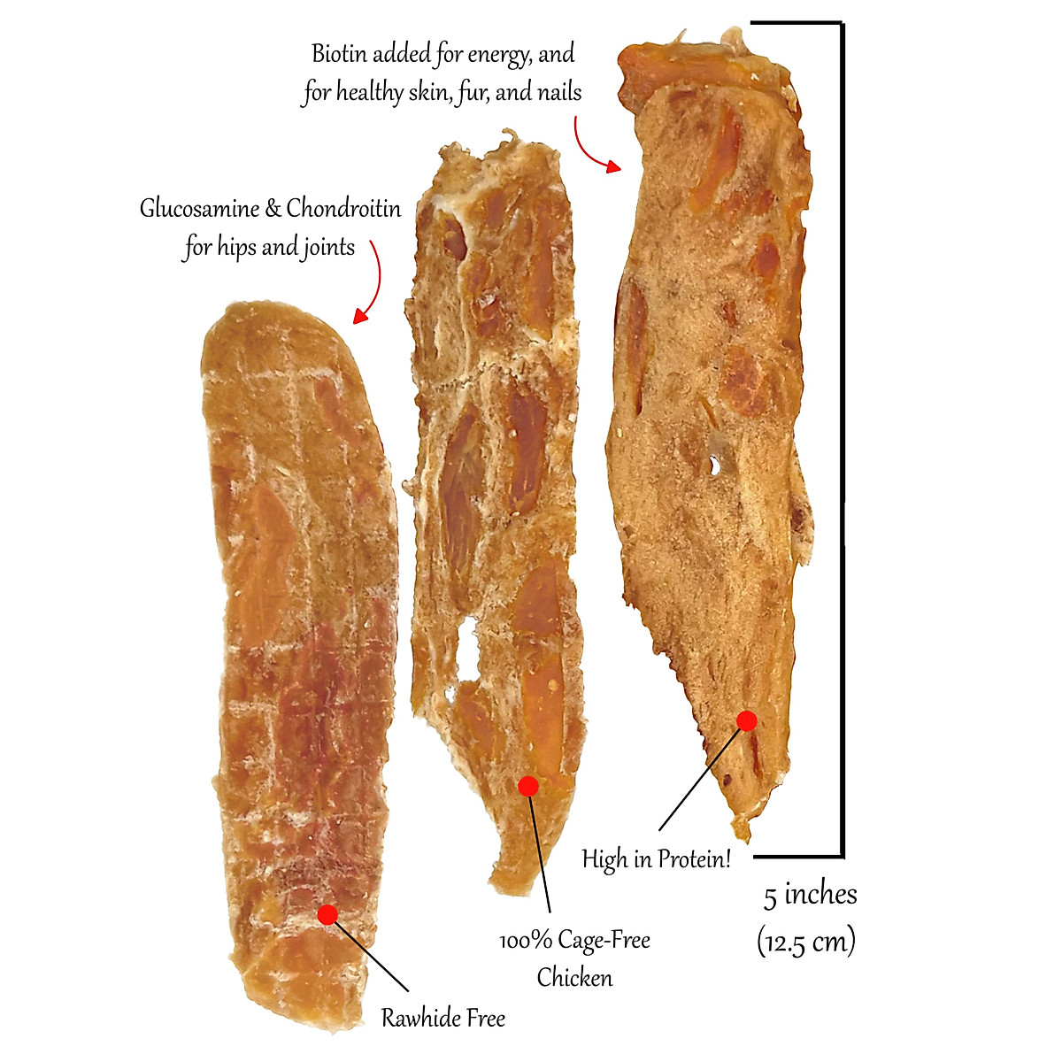 Rena's Recipe Chicken Steak Strips (30 count) (3 pack) Glucosamine and Chondroitin and Biotin added for hips and joints and nails and skin