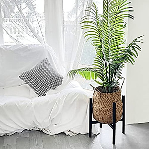 CADANI Metal Adjustable Plant Stand, Mid-Century Flower Pot Stand with Trays to Fit Different Sized Pots, Heavy Duty Holder Rack for Home Indoor and Outdoor, Black