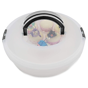 10 Inch Portable Pie Carrier with Lid and Tray 3-In-1 Round Cupcake Container Egg Holder Muffin Tart Cookie Keeper Food (Grey)