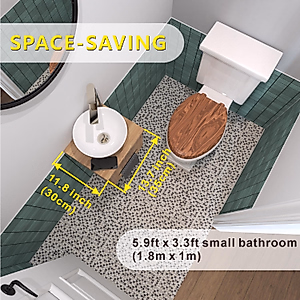 J-FAMILY 11'' Small Vessel Sink Bowl Bathroom Above Counter Vanity Sink Round White Ceramic Small Lavatory Wash Hand Basin