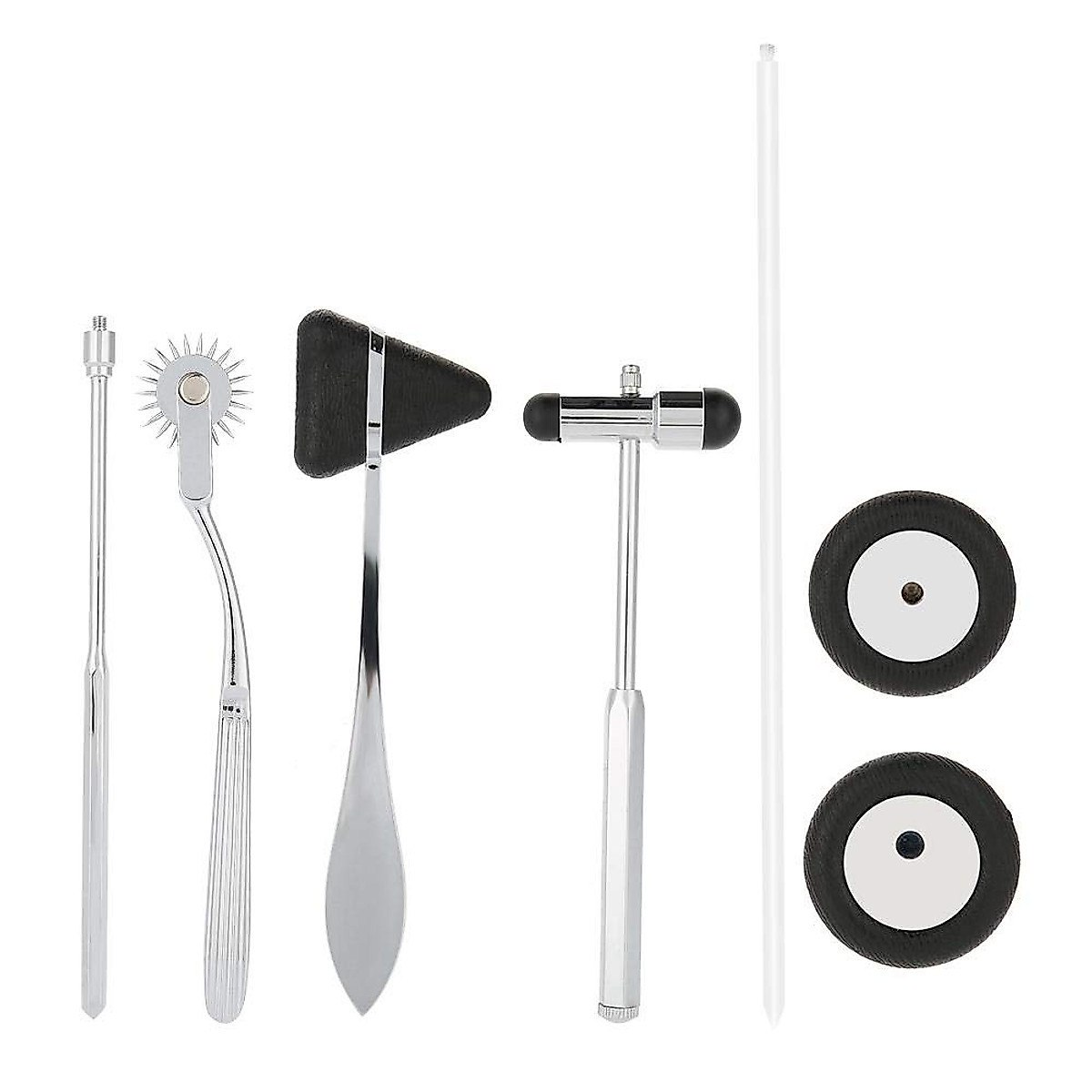 5 in 1 Neurological Hammer Muscle Reflex Diagnostic Hammer Health Care Kit, Triangle Hammer+Metal Hammer+ Plastic Rod Hammer+T-shaped Hammer+Gore Wheel