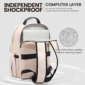 LOVEVOOK Laptop Backpack for Women 17.3 inch,Cute Womens Travel Backpack Purse,Professional Laptop Computer Bag,Waterproof Work Business College Teacher Bags Carry on Backpack with USB Port,Nude