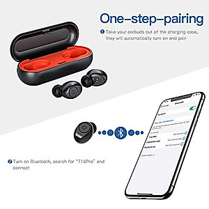 L LINPA WORLD Wireless Earbuds Super Portable True Wireless Stereo Headphones in Ear Deep Bass Built in Mic IPX6 Waterproof with Charging Case (Only 50g) 40H Playtime for Workout Running (Dark Gray)