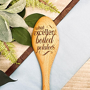 What Excellent Boiled Potatoes Wooden Cooking Spoon, Funny Jane Austen Inspired Wooden Spoon, Pride and Prejudice Humor, Literary Kitchen Utensil, Great Gift for Readers, Unique Austenite Gift Ideas