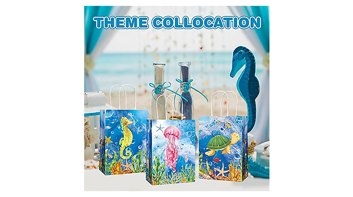 Colorful Sea Animals Party Gift Bags - 24 Pack