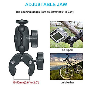 MEKNIC Super Camera Mount Clamp Double Ball Head Adapter with 1/4"-20 Thread for Canon Nikon DSLR Camera Gopro Mount Akaso LED Lights Ronin-M Ronin MX Freefly MOVI etc