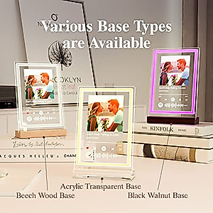 witfox Custom Spotify Plaque - Personalized Gifts for Women Men, Personalized Wedding Gifts for the Couple, Custom Photo Gifts for Boyfriend Girlfriend Music Plaque Custom Neon Signs Light