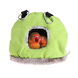 Litewoo Bird Hammock Nest Plush Warm Hanging Tent Pet Parrot Swing Bed Cave Cage for Parakeet Canary Cockatiel Lovebird Hamster Random Color (Medium)