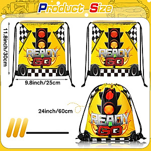 Ferraycle 16 Pcs Race Car Birthday Party Supplies Race Car Favor Bags Race Car Drawstring Bags Goodie Bags for Gifts, 4 Styles
